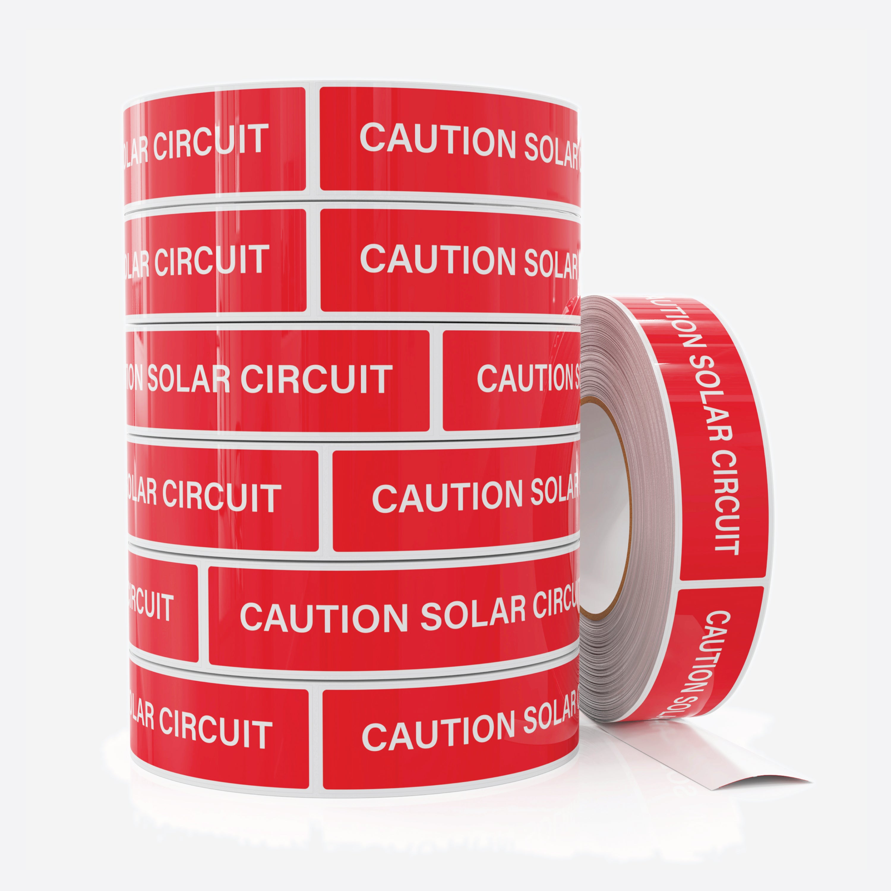 Caution Solar Circuit Labels (250 Count Roll) – fastsolarsigns